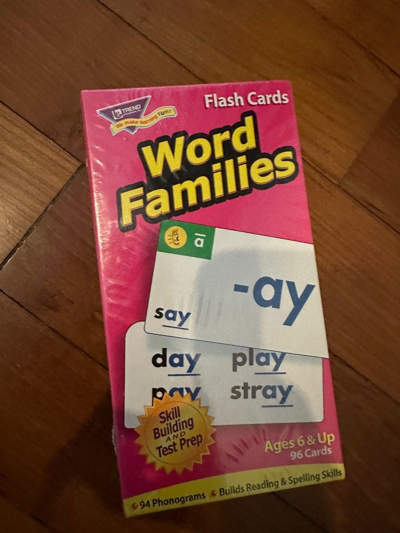 Word families flash cards, Hobbies & Toys, Toys & Games on Carousell