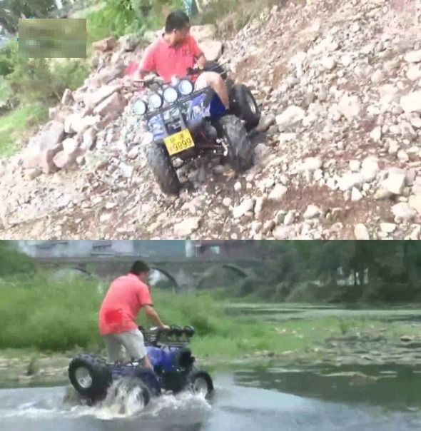 110cc Black Mini Four Wheel Motorcycle Beach Motorcycle Gasoline ATV ...