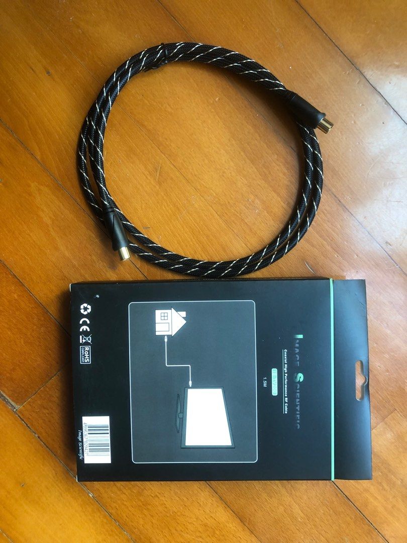 全新高清電視線1.5米/Coaxial High Performance RF Cable 1.5M, 家庭電器, 電視 & 其他娛樂, 電視 ...