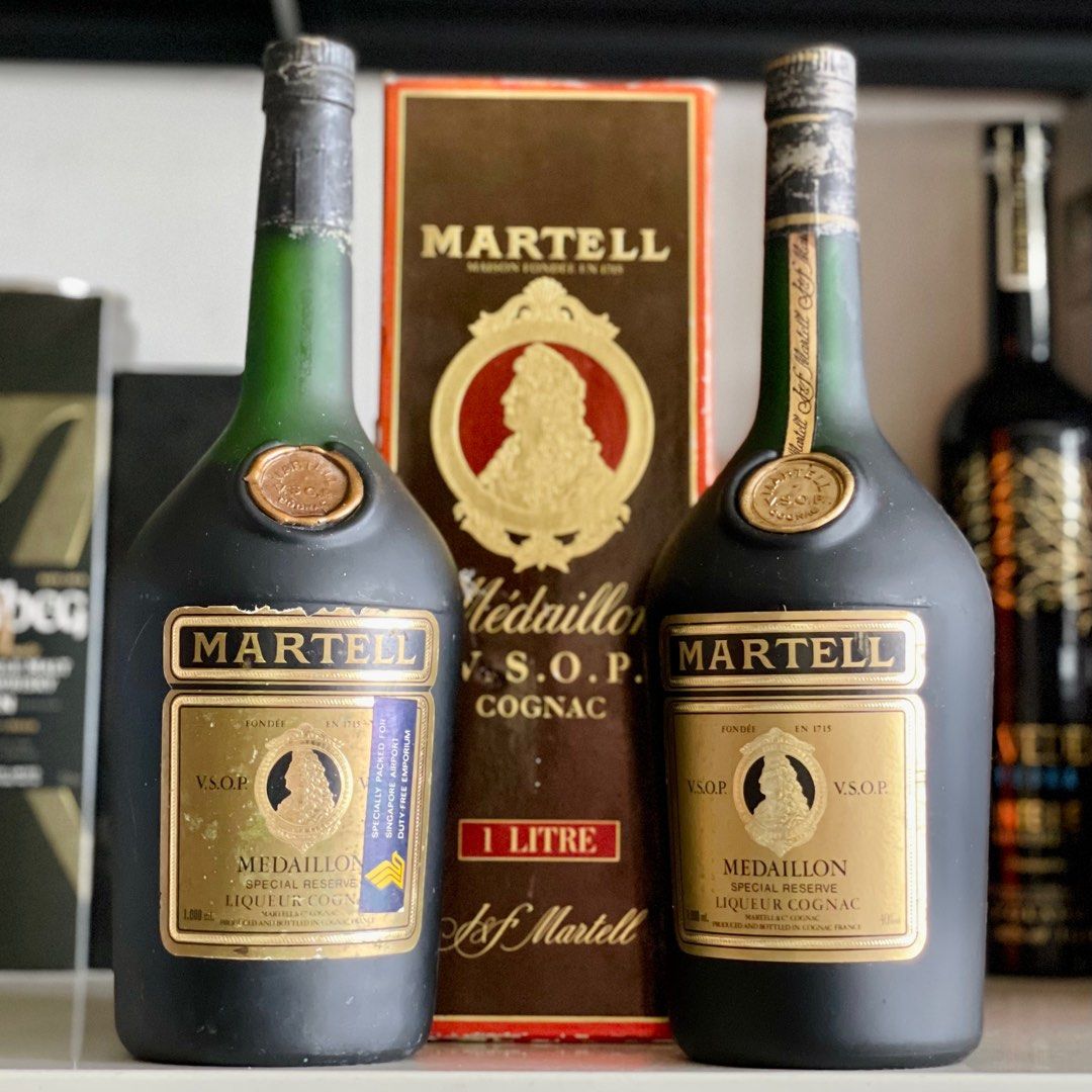 1L Martell VSOP Cognac Green medallion 1980s sign leader 1000ml, Food ...