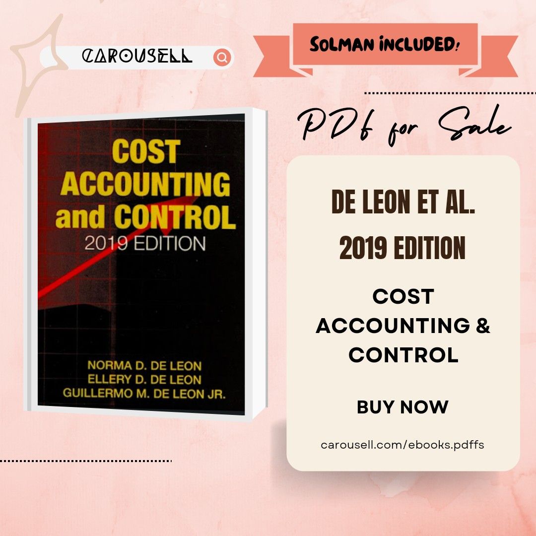 2019 Cost Accounting & Control - De Leon et al. (w/ solman), Hobbies ...