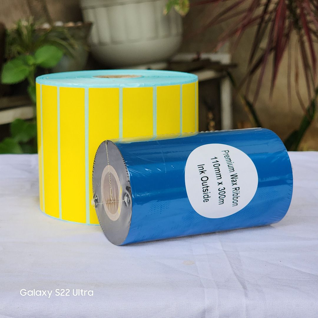 30x20 Yellow Satin Barcode Labels with Ribbon, Hobbies & Toys ...