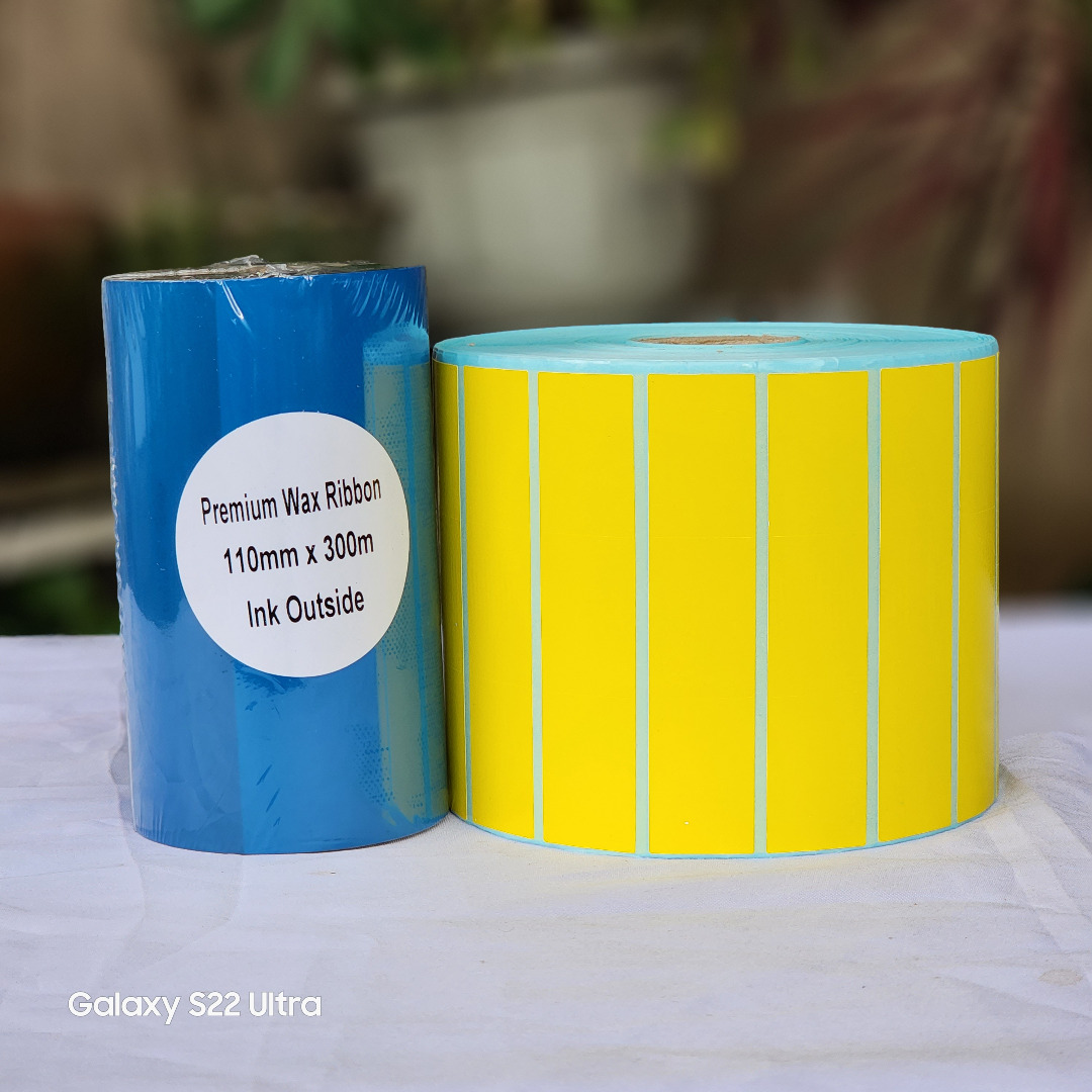 30x20 Yellow Satin Barcode Labels with Ribbon, Hobbies & Toys ...