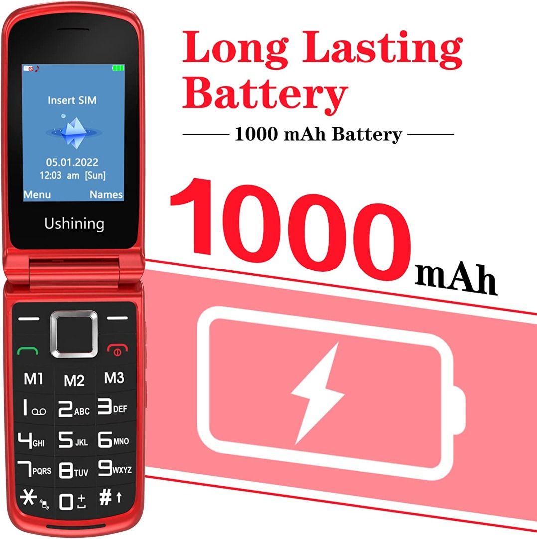 [3680] Ushining GSM Mobile Phone Unlocked Senior Mobile Phone with ...