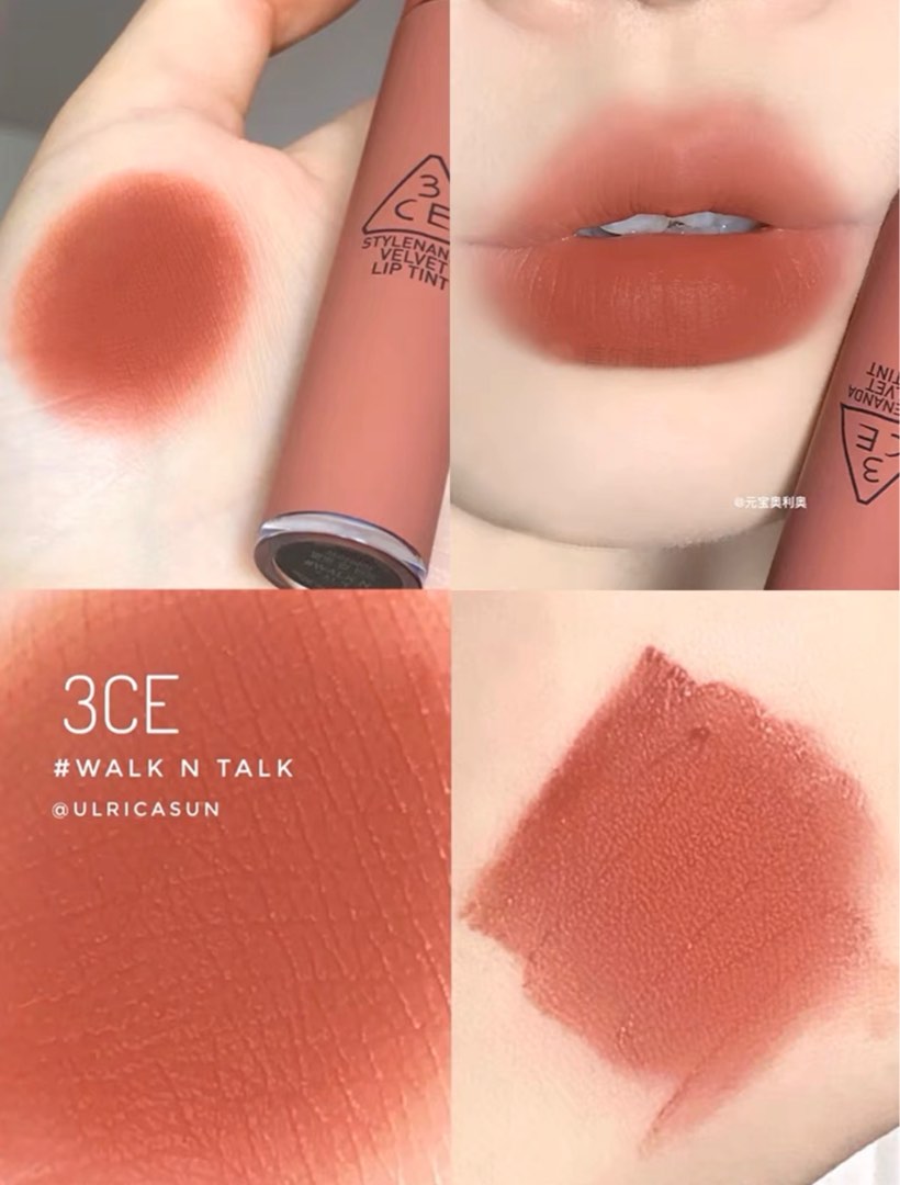 3CE Velvet Lip Tint #Walk n Talk, Beauty & Personal Care, Face, Makeup ...