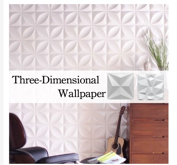 3D Wall Panel Matt Wallpaper & Wave Classical Design Durable Solid PVC ...