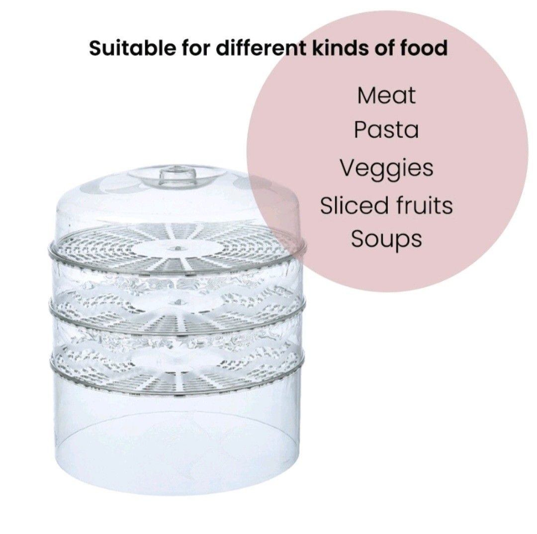 5Layer Food Keeper Transparent Anti-Fly Stackable Dust Proof Left Over ...