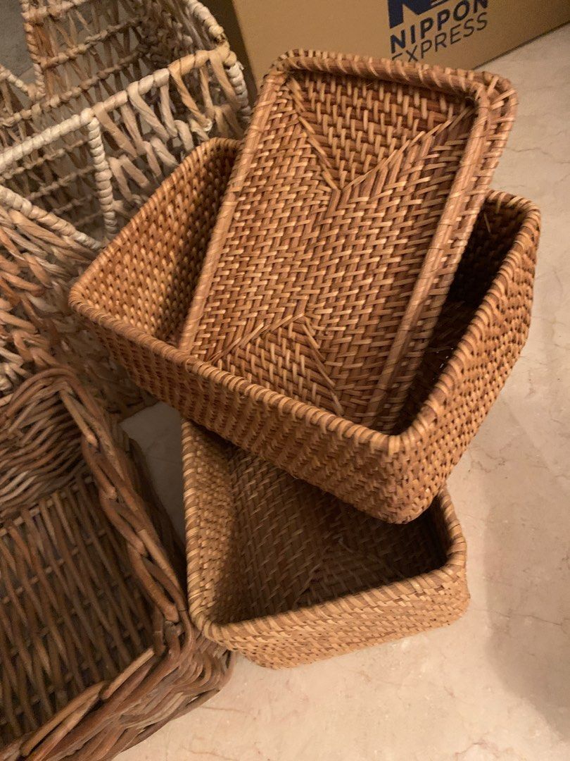 7 assorted baskets from Ikea and Muji, Furniture & Home Living, Home Improvement & Organisation ...