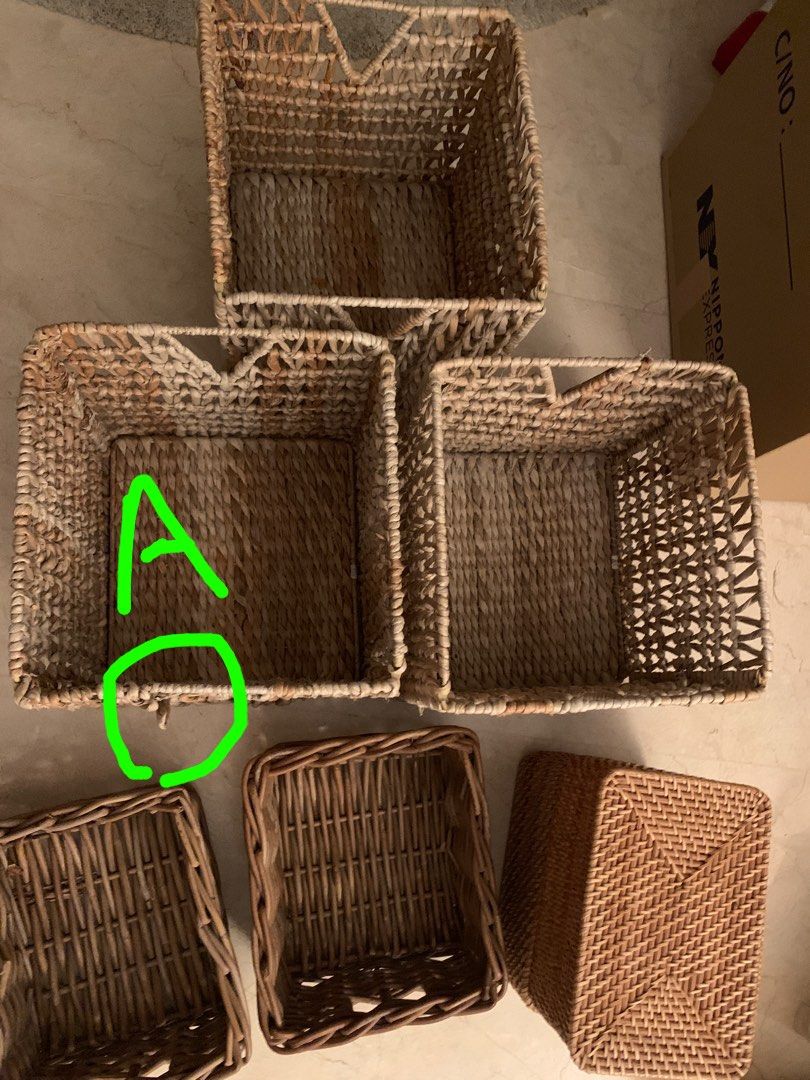 7 assorted baskets from Ikea and Muji, Furniture & Home Living, Home Improvement & Organisation ...