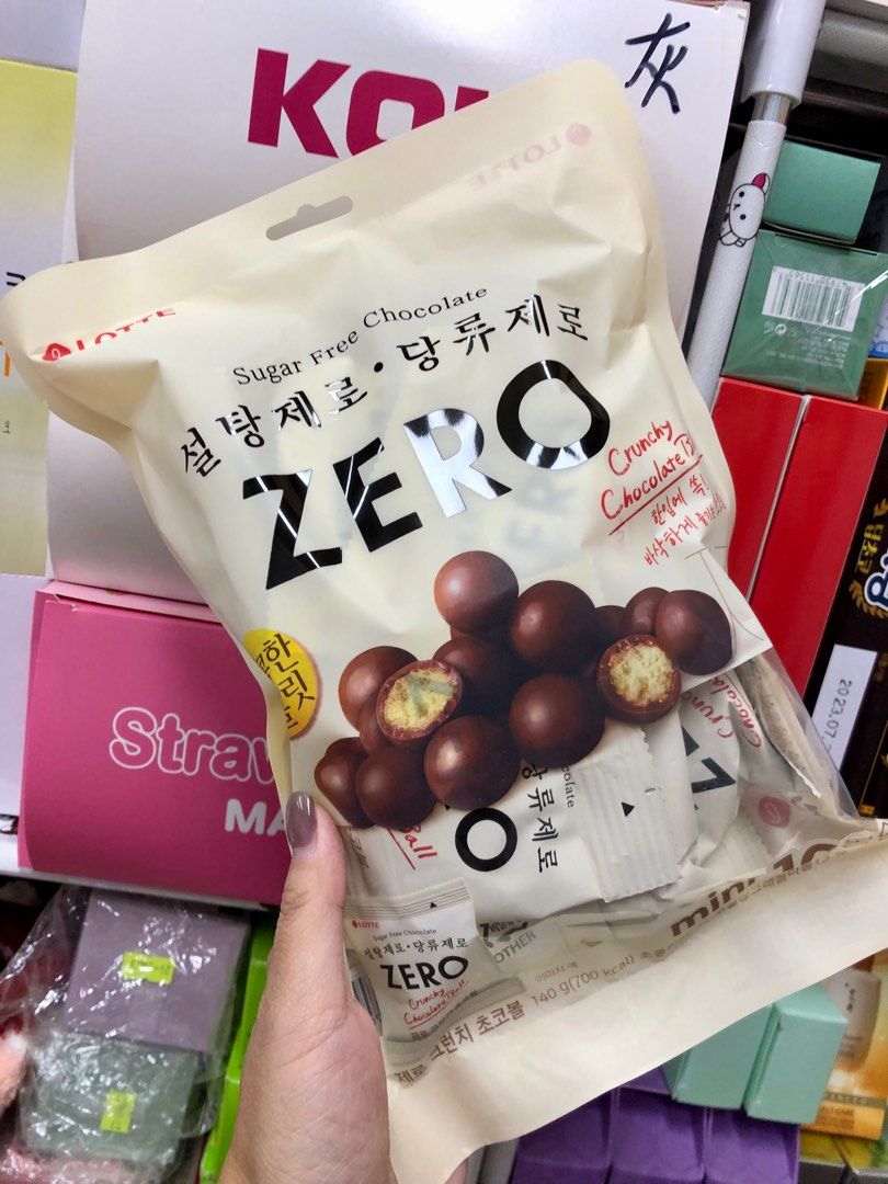 [現貨]韓國直送 LOTTE ZERO 無糖朱古力脆球 140g, 嘢食 & 嘢飲, 包裝食物&即食食物 - Carousell