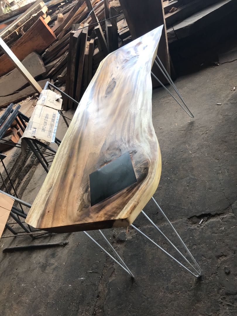 Acacia Whole Slab Computer Table, Furniture & Home Living, Furniture ...