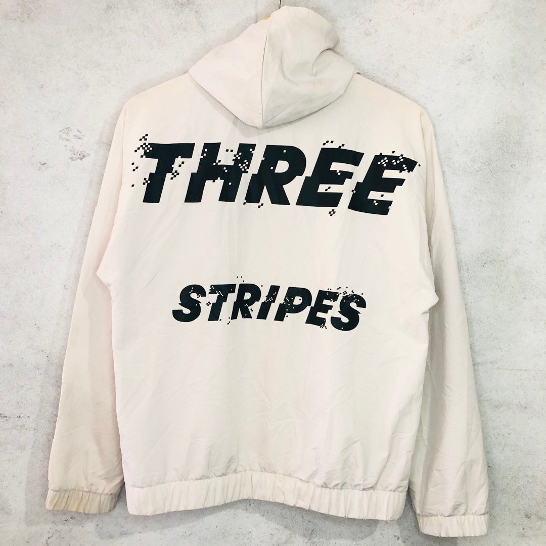Adidas Three Stripes Logo Jaket Vintage, Fesyen Pria, Pakaian , Atasan ...
