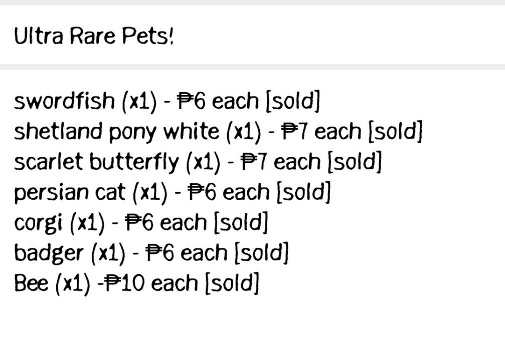 Adopt Me, Ultra Rare Pets Collection!!, Video Gaming, Video Games ...