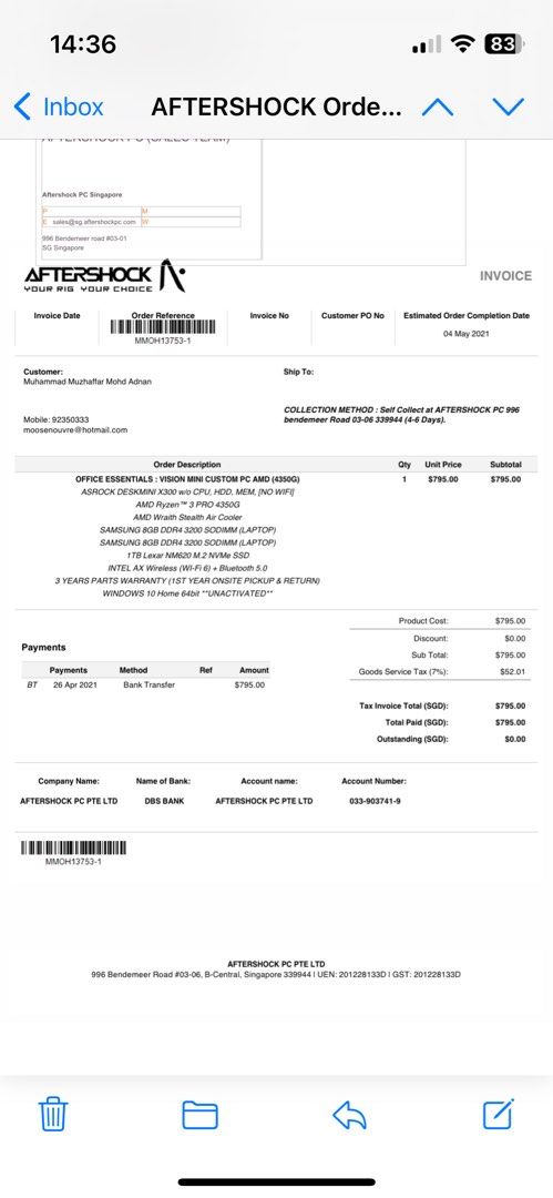 Aftershock PC - Vision Mini, Computers & Tech, Desktops on Carousell