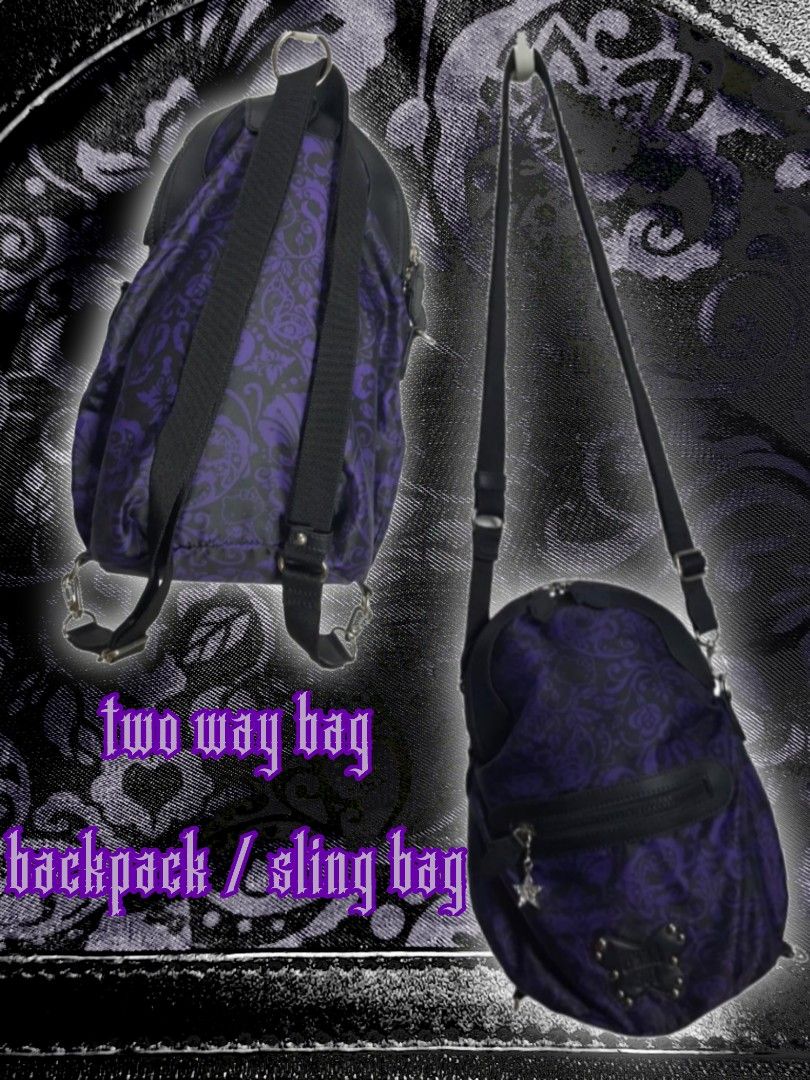 Anna Sui x Hello Kitty Sanrio purple and black bag [[Backpack and ...