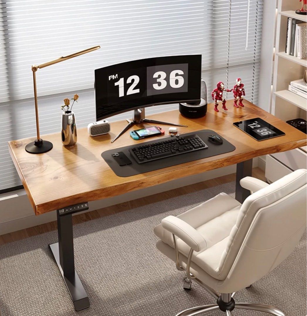 ANZEL Adjustable Solid Wood Office Table, Furniture & Home Living ...