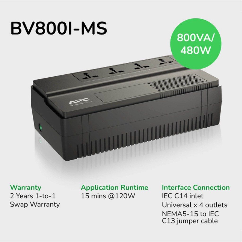 800VA APC Easy UPS Battery Backup with Surge Protection, 800VA, Floor ...