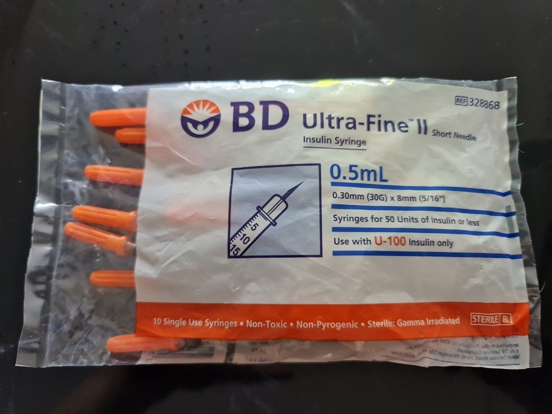 Bd ultra fine II short needle insulin syringe, Health & Nutrition ...