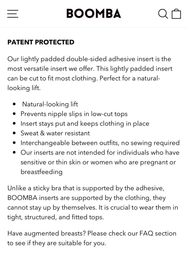 Boomba Invisible Lift Inserts, Women's Fashion, New Undergarments ...