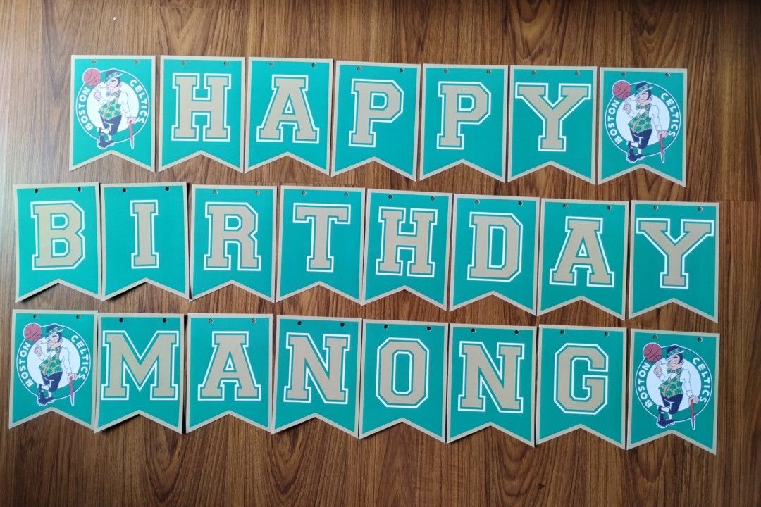 Boston Celtics NBA Team Basketball Theme Birthday Party Banner Cupcake ...