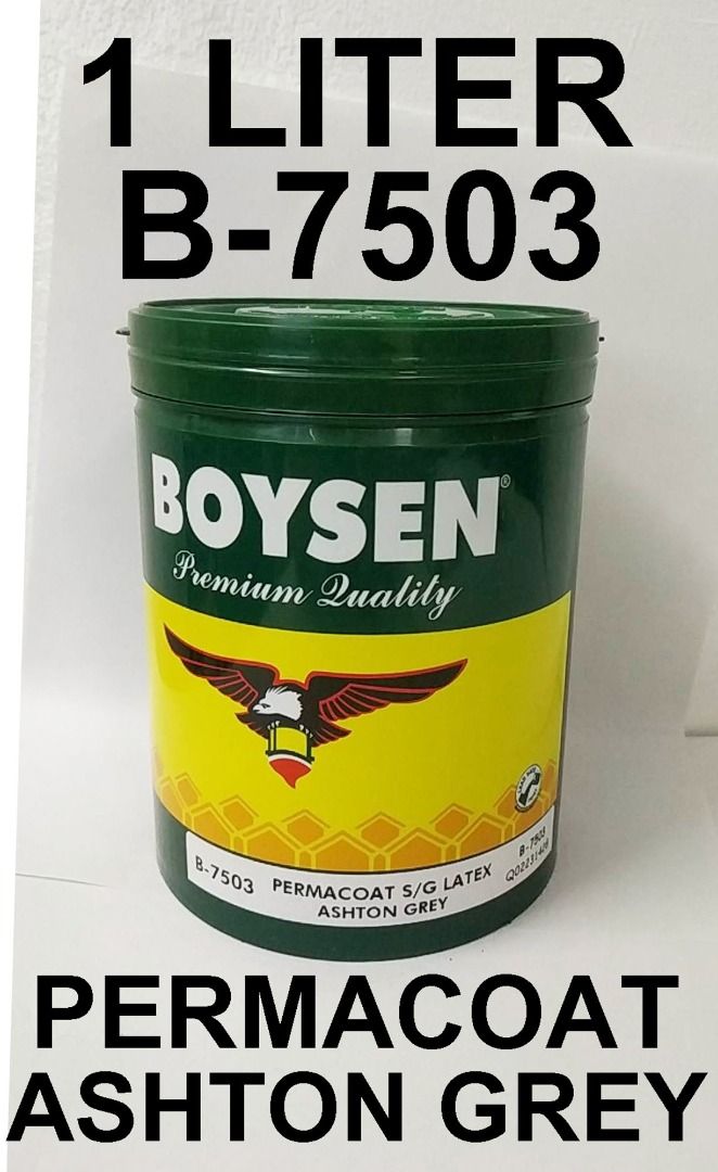 BOYSEN B-7503 PERMACOAT SEMI GLOSS LATEX ASHTON GRAY ( 1 LITER ...