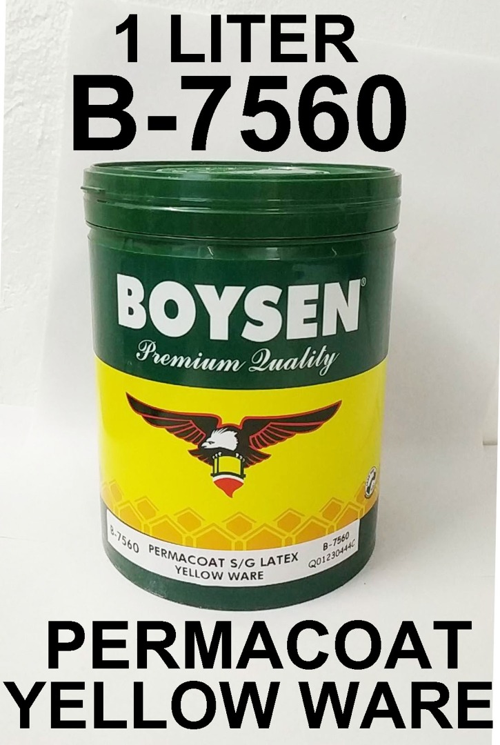 BOYSEN B-7560 PERMACOAT SEMI GLOSS LATEX YELLOW WARE ( 1 LITER ...