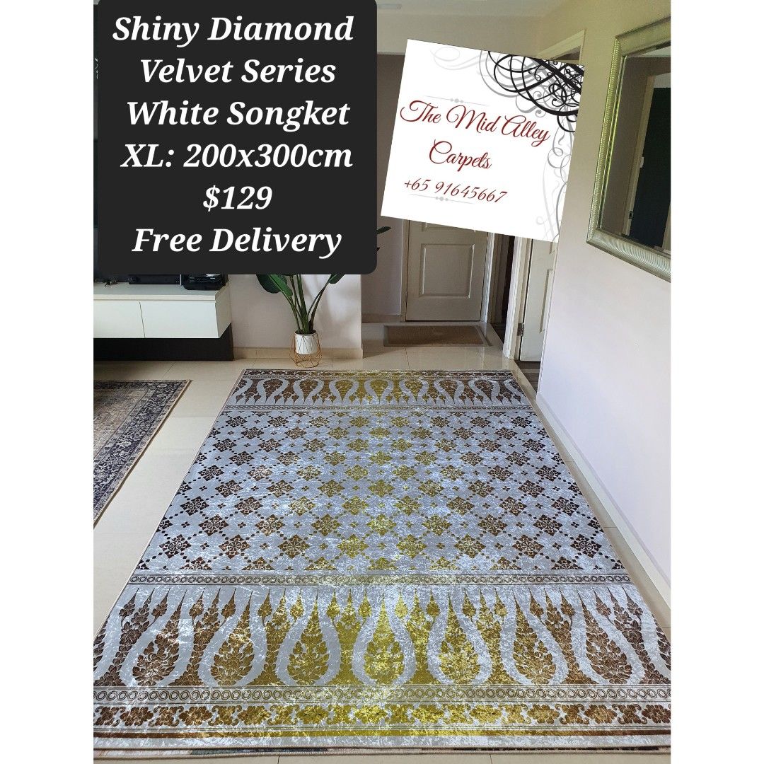 Carpet - White Songket design - Free delivery, Furniture & Home Living ...