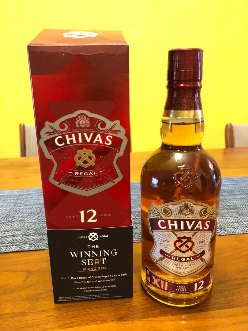 Chivas Regal 12 Years, Food & Drinks, Alcoholic Beverages on Carousell