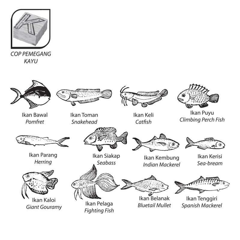 Cop Berjenis-jenis Ikan, Hobbies & Toys, Stationery & Craft, Stationery ...