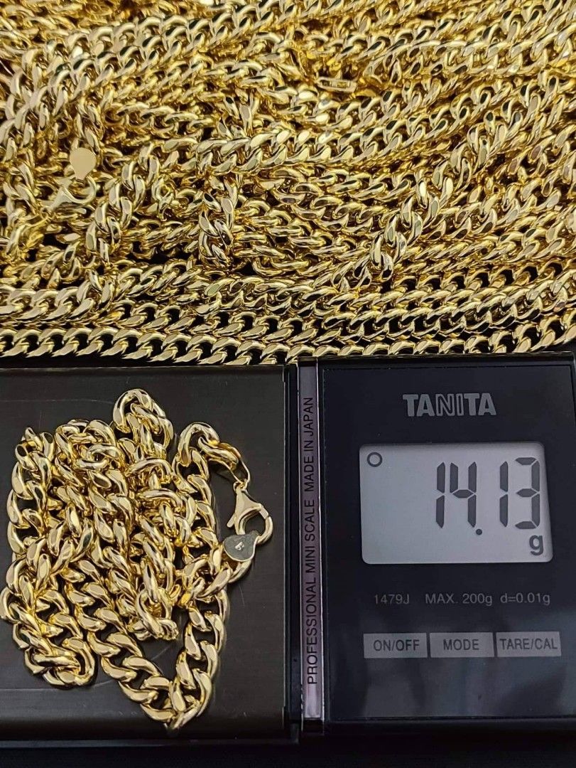 Cuban Chain Plain 18k Gold on Carousell