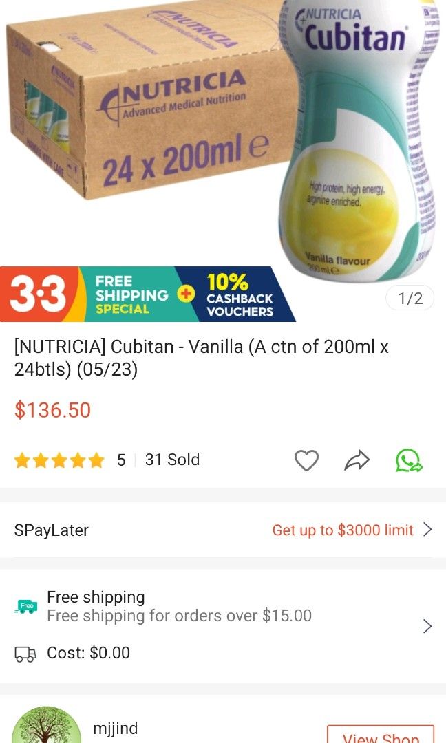 Cubitan - Vanilla (6 bottles) May23, Health & Nutrition, Health ...