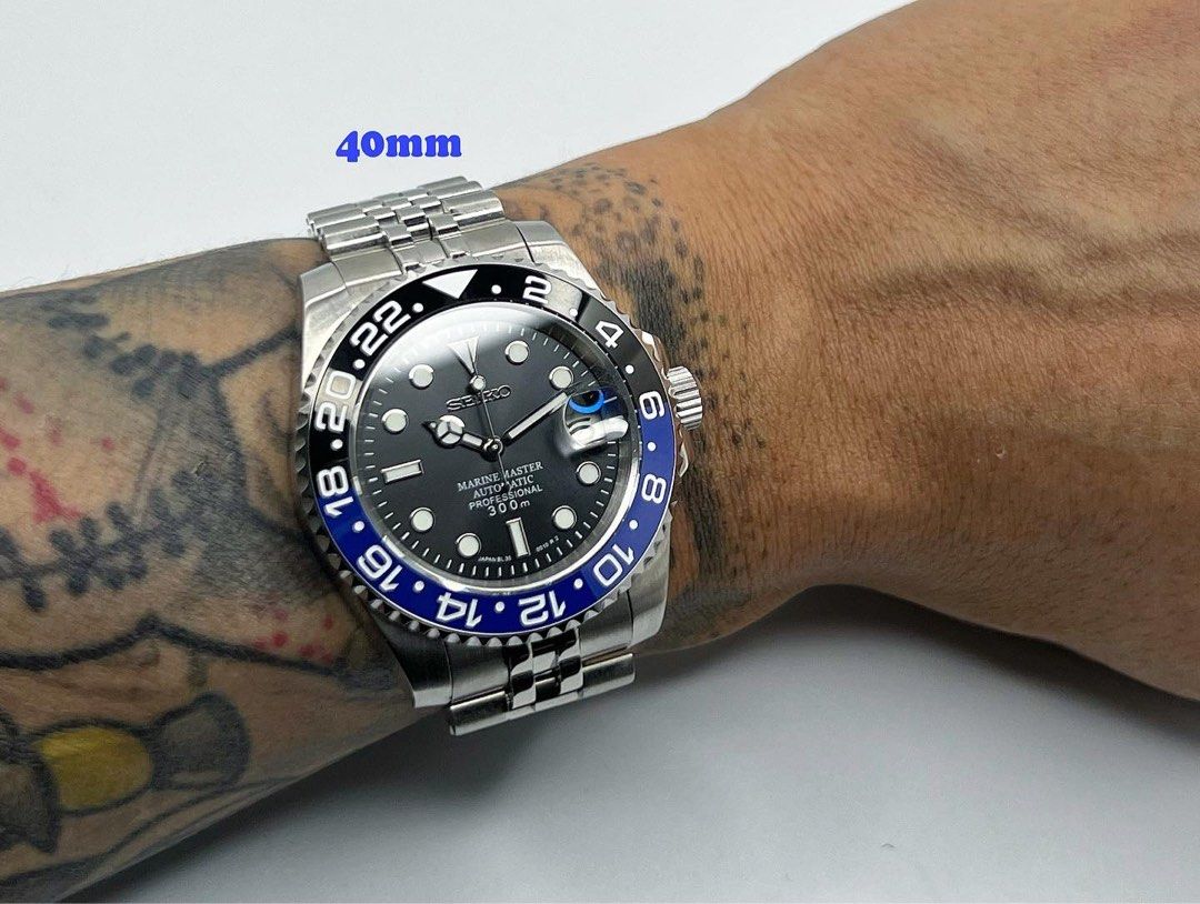 Custom Seiko Mod Batman in 38mm, 40mm & 43mm, Men's Fashion, Watches ...