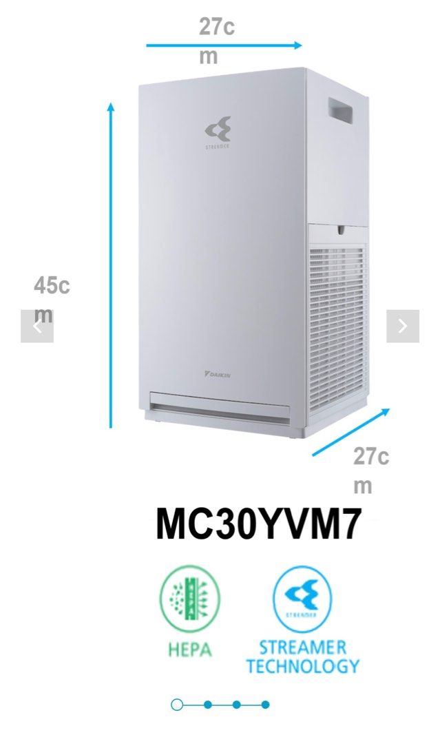 Daikin MC30YVM-7 Air Purifier, TV & Home Appliances, Air Purifiers ...