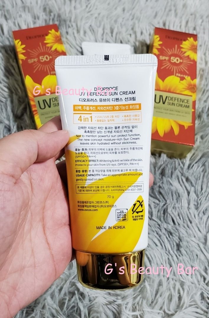 Deoproce UV Defence Sun Cream SPF50+ PA+++ 70g - Authentic Korean Skincare on Carousell