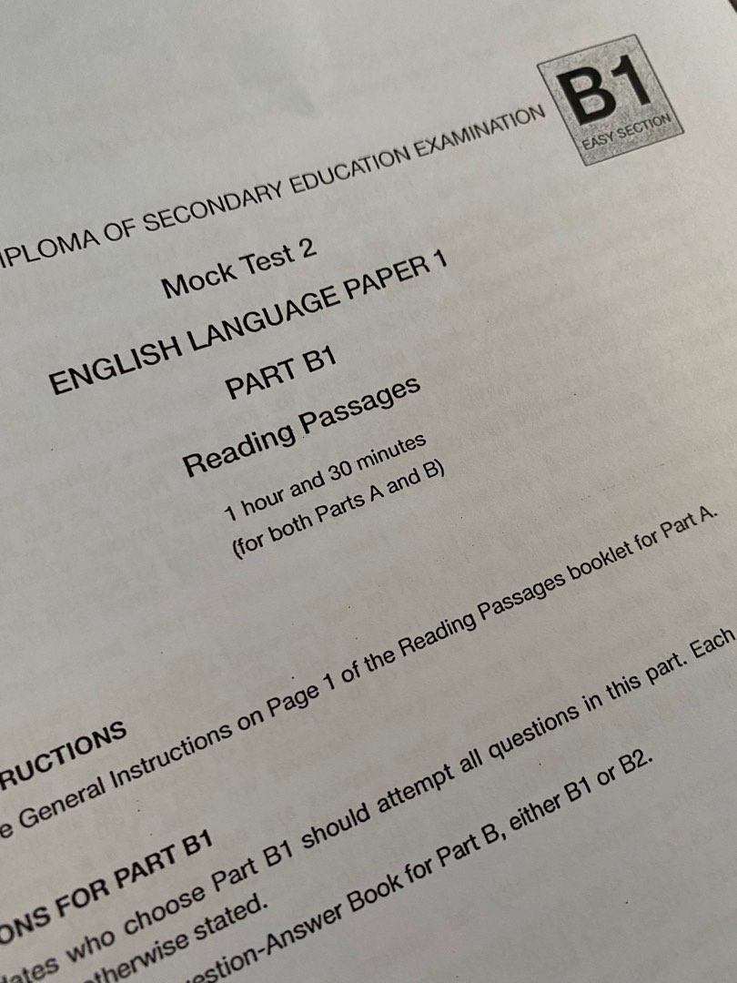 大量DSE English mock paper paper 1 B1, 興趣及遊戲, 書本 & 文具, 教科書 - Carousell
