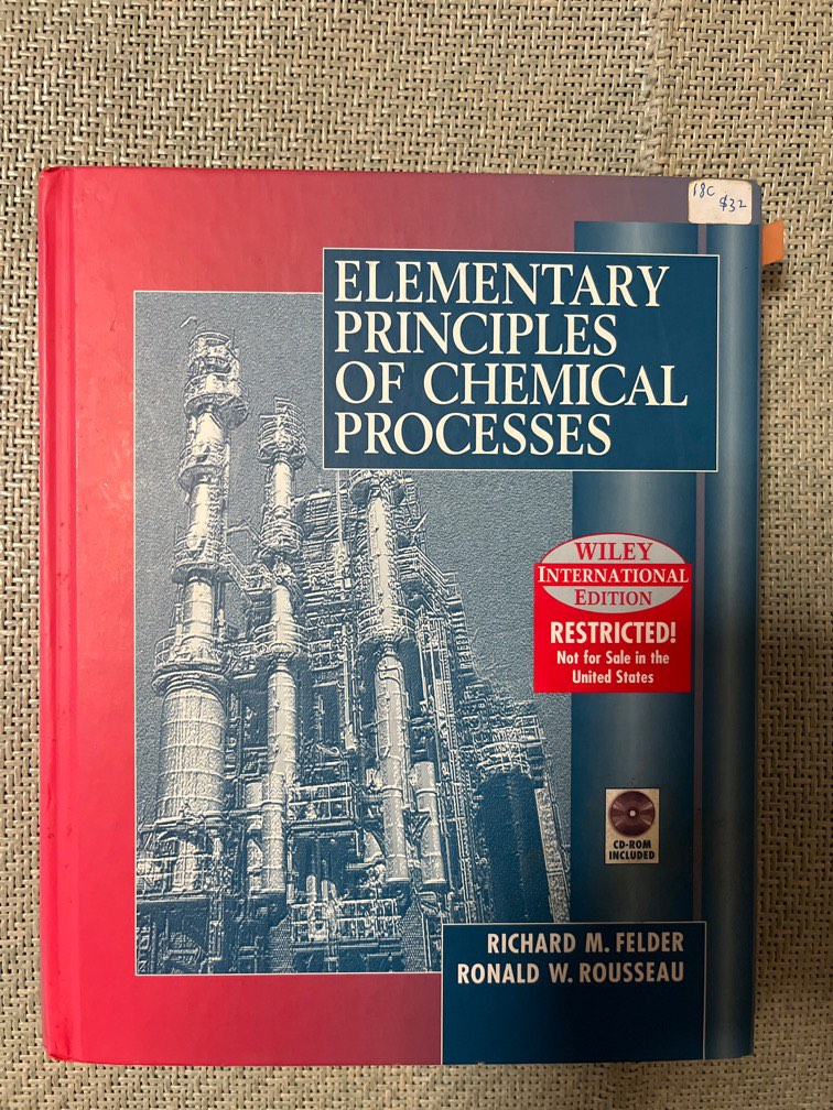 Elementary Principles of Chemical Processes Wiley International Edition ...