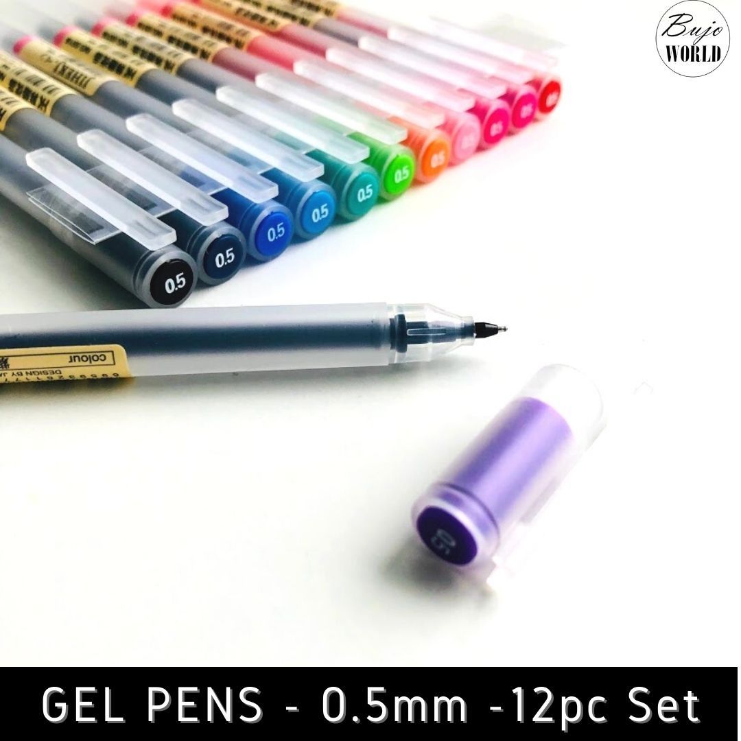 Fineliner Pens - 10 Nibs Black Ink / Color Fineliner Pens / Muji Style ...