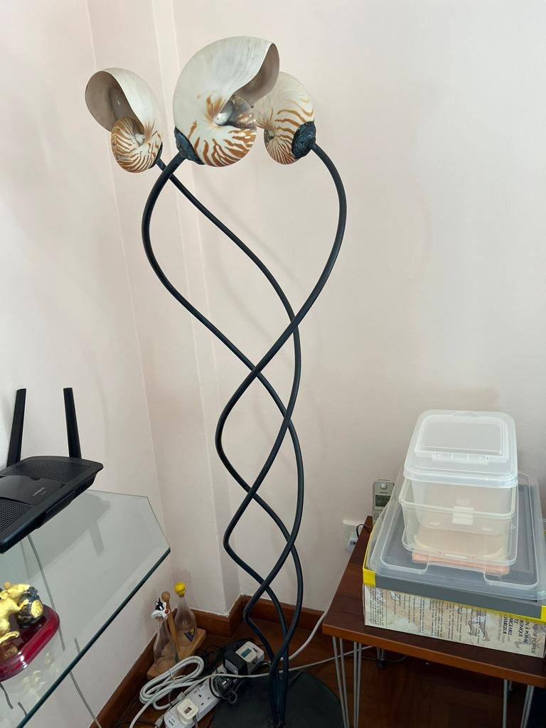 Floor standing lamp with twirling seashell design, Furniture & Home ...