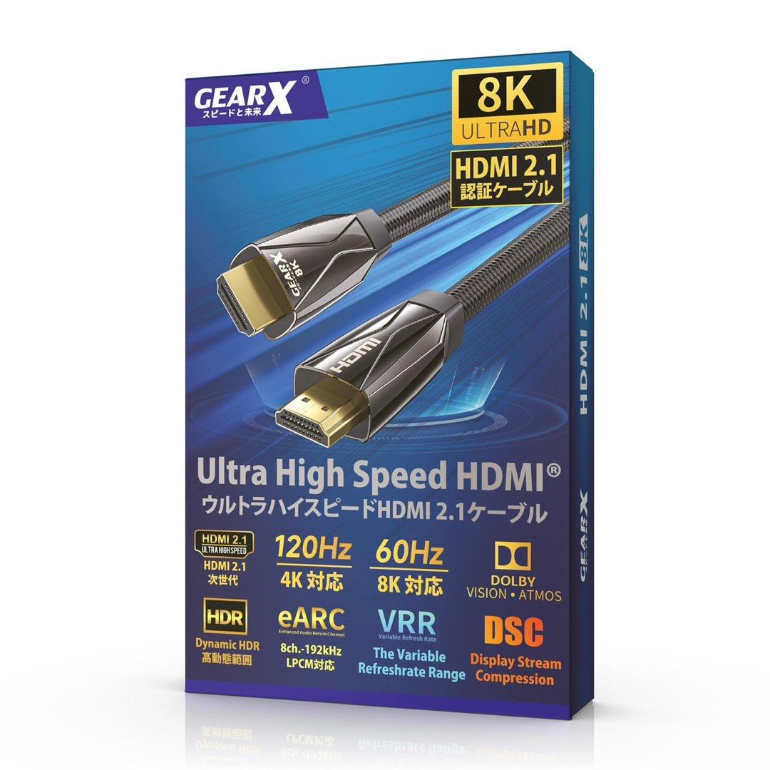 GearX GX-HD21 8K Ultra HD HDMI 2.1 Cable, 電腦＆科技, 電腦周邊及配件, 電腦線、轉接線及轉換器 - Carousell