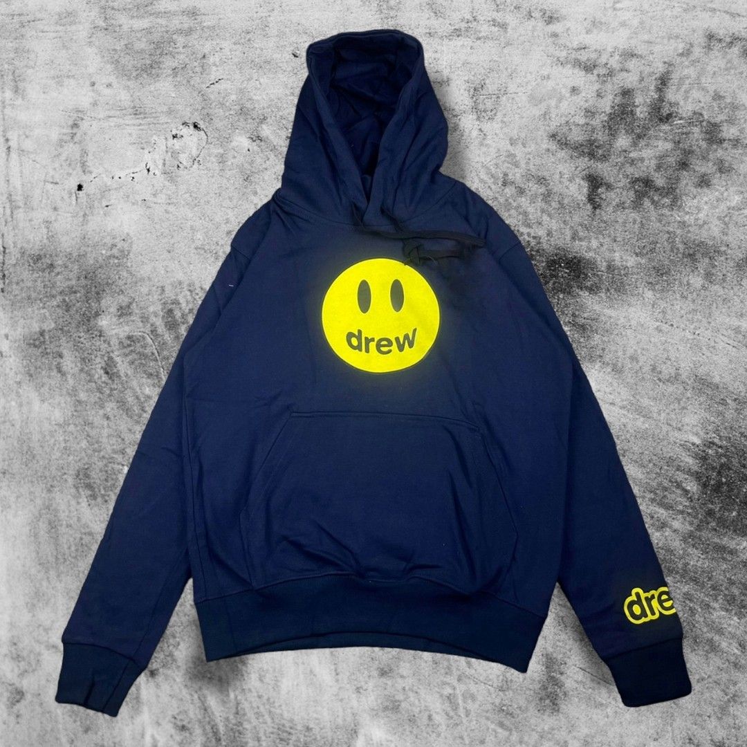 Hoodie Drew House Logo Navy, Fesyen Pria, Pakaian , Baju Luaran di ...