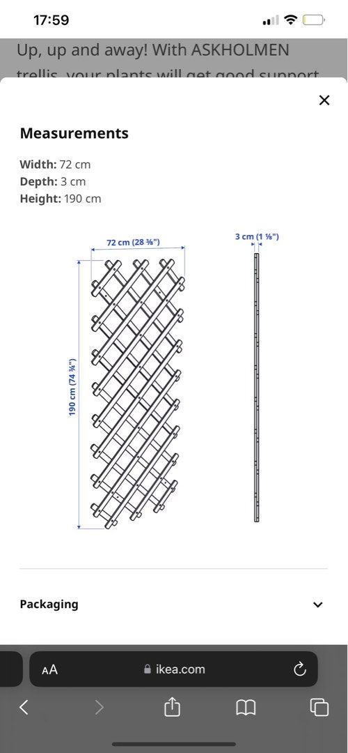 IKEA ASKHOLMEN Trellis, light brown stained, Furniture & Home Living ...