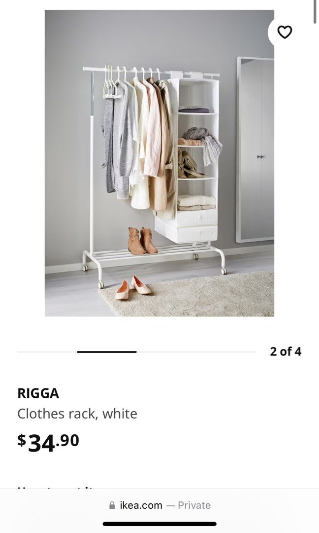 Ikea clothing rack, Furniture & Home Living, Furniture, Shelves ...