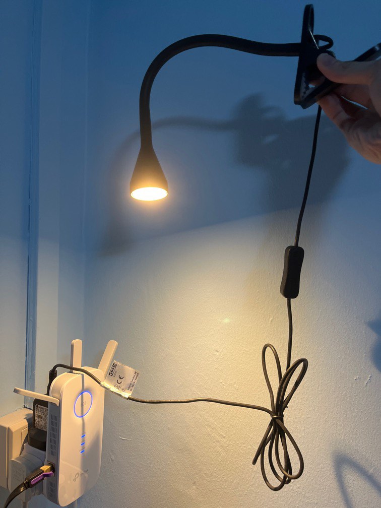 IKEA NAVLINGE LED CLAMP SPOTLIGHT BLACK, Furniture & Home Living ...