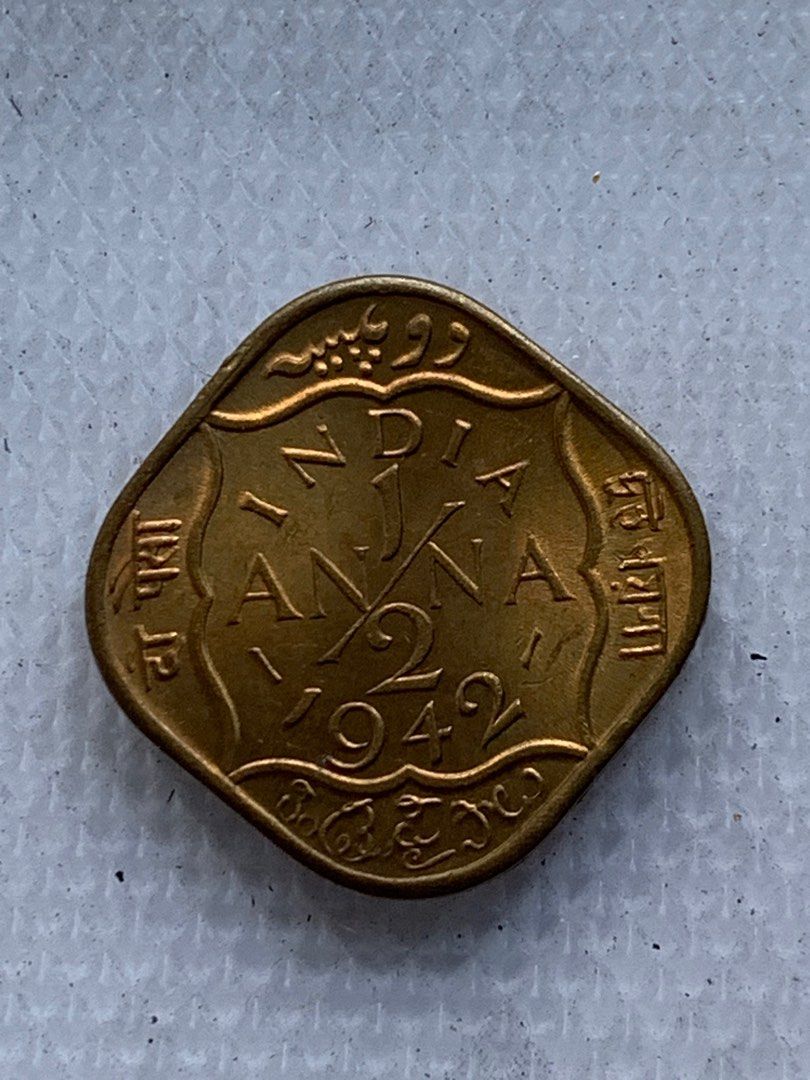 India 1942 1/2 Anna Coin, Hobbies & Toys, Memorabilia & Collectibles ...