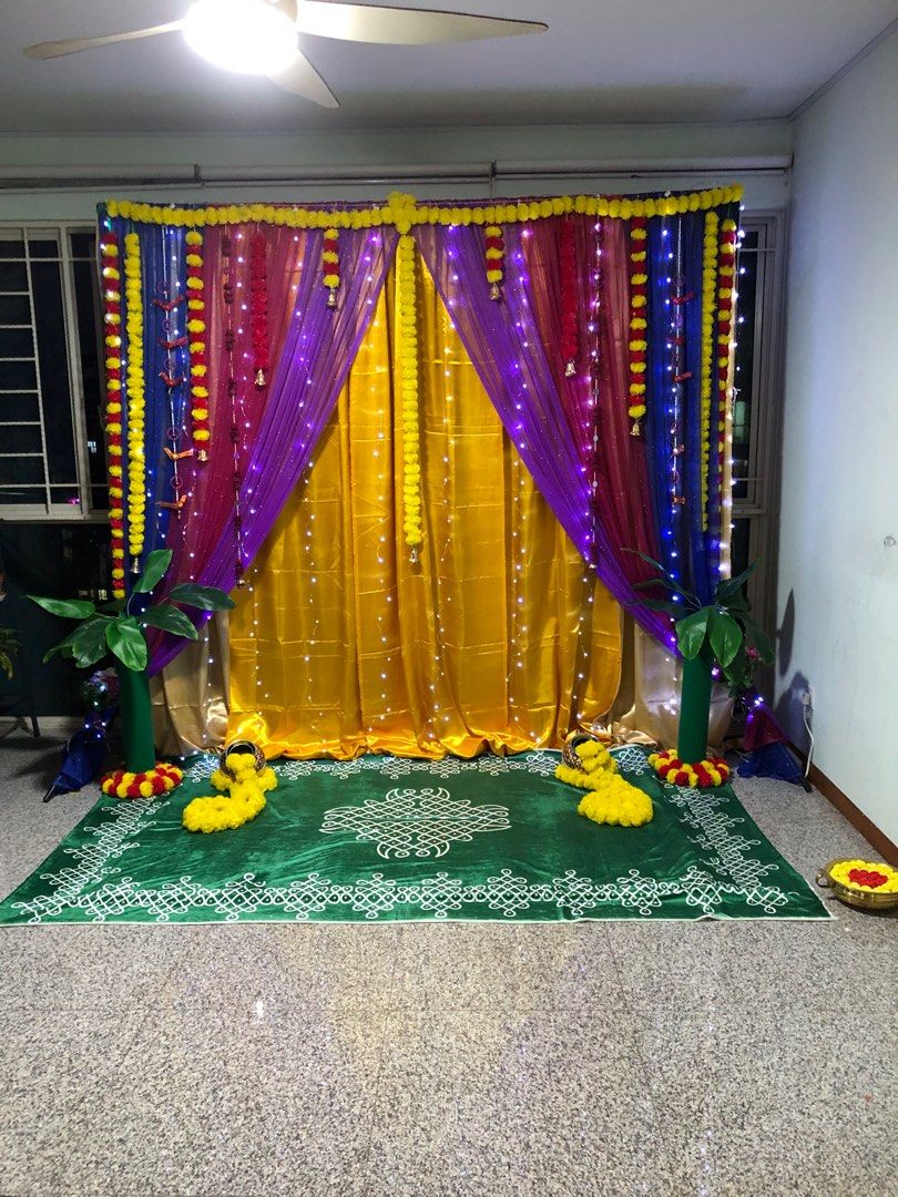 Indian deco for puberty, baby shower, bangle ceremony, half saree ...