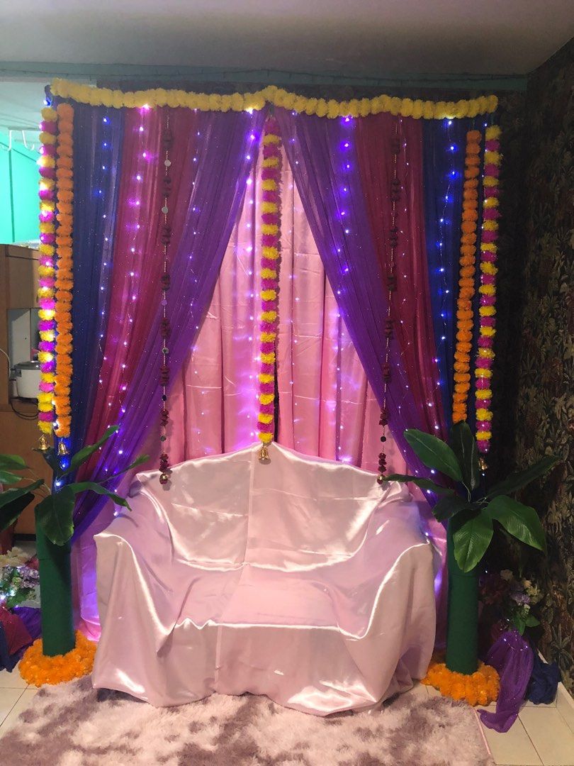 Indian deco for puberty, baby shower, bangle ceremony, half saree ...