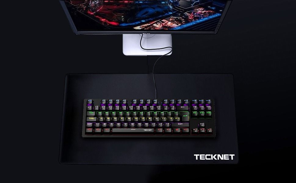 (K00069) TECKNET Mechanical Keyboard, 88 Keys Full Anti-Ghosting Blue ...