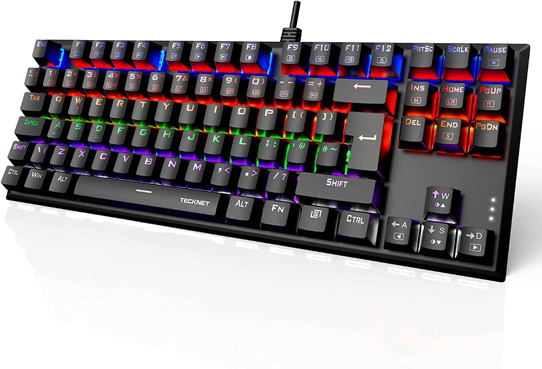 (K00069) TECKNET Mechanical Keyboard, 88 Keys Full Anti-Ghosting Blue ...