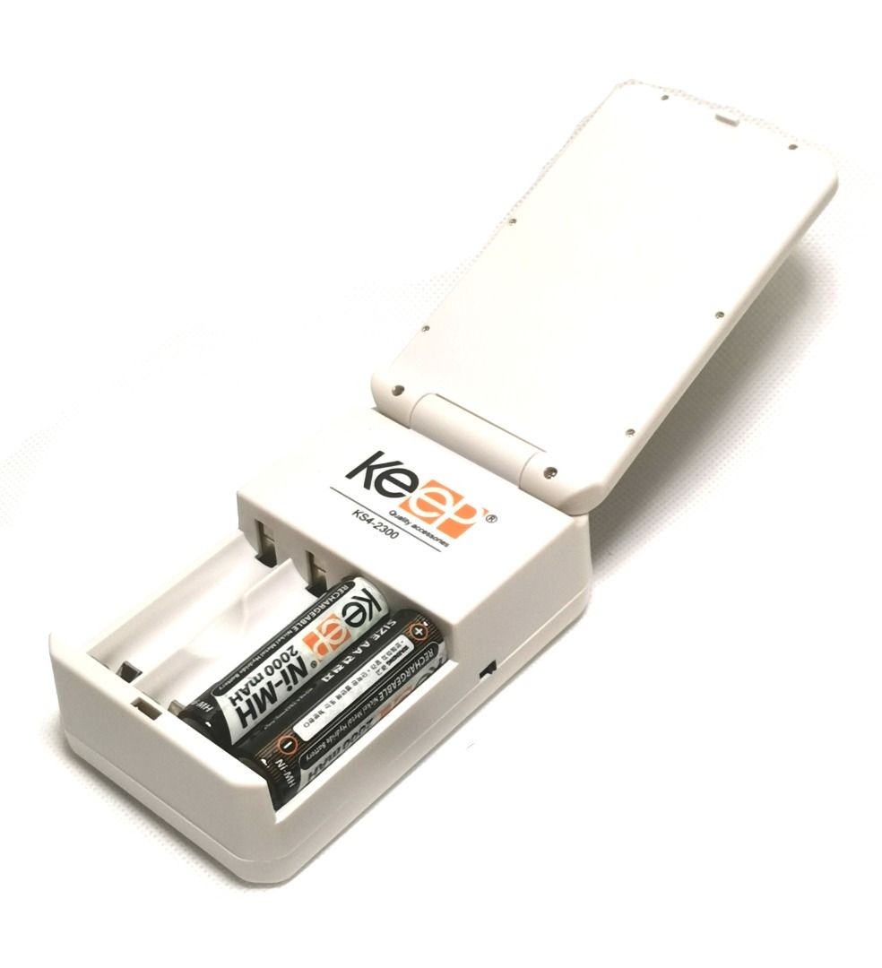 KEEP power smart quick charger + solar backup for AA AAA rechargeable ...