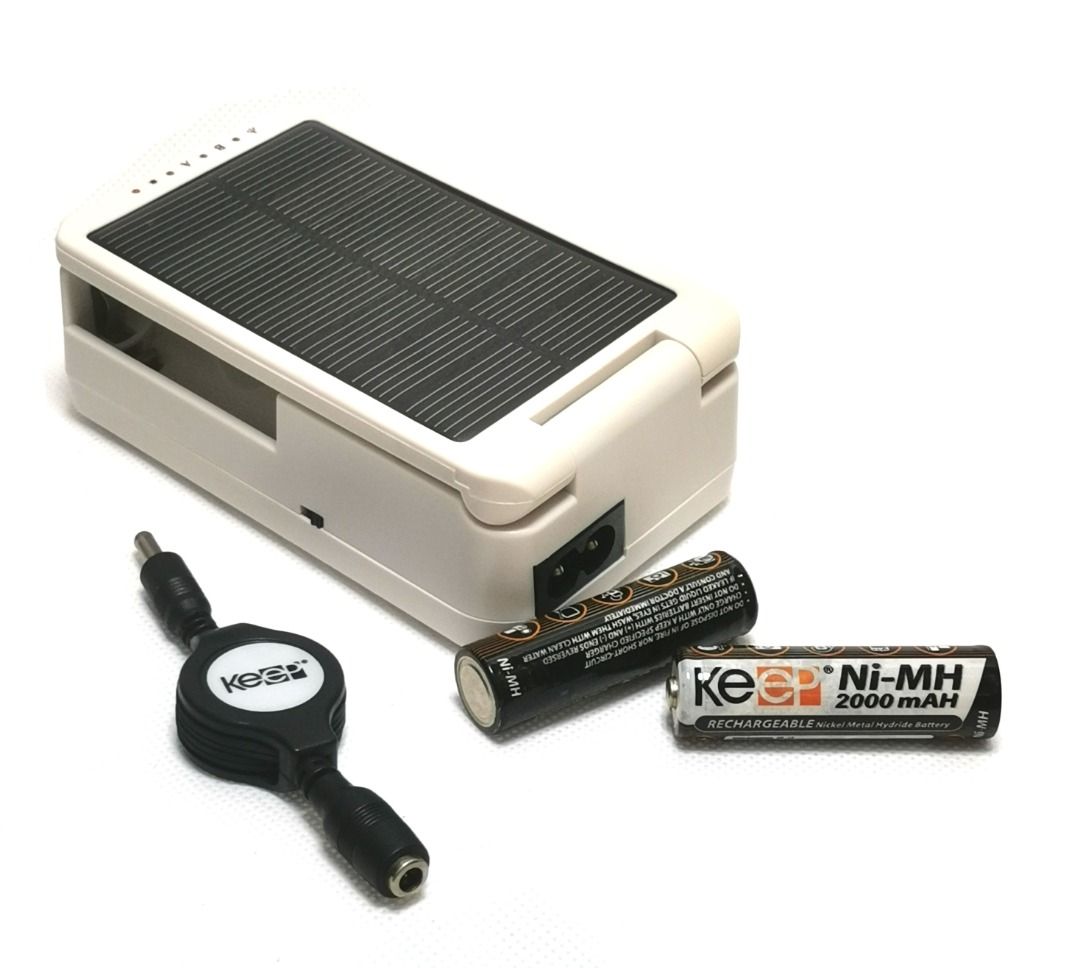 KEEP power smart quick charger + solar backup for AA AAA rechargeable ...